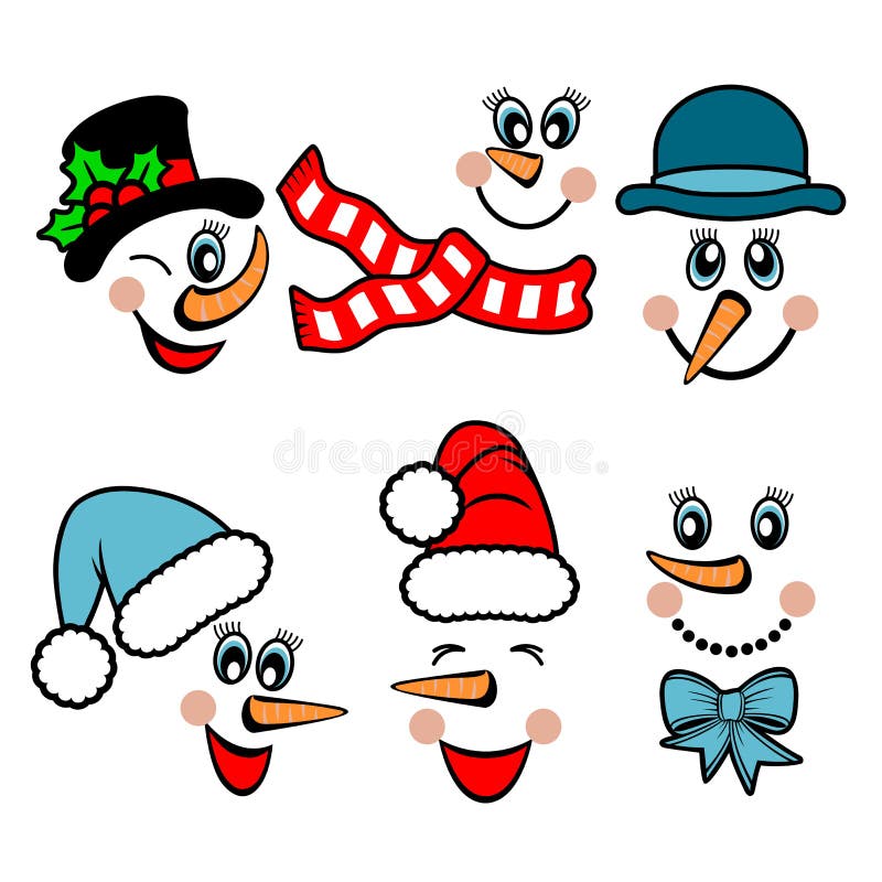 Snowman face. Vector stock vector. Illustration of smile - 201225459