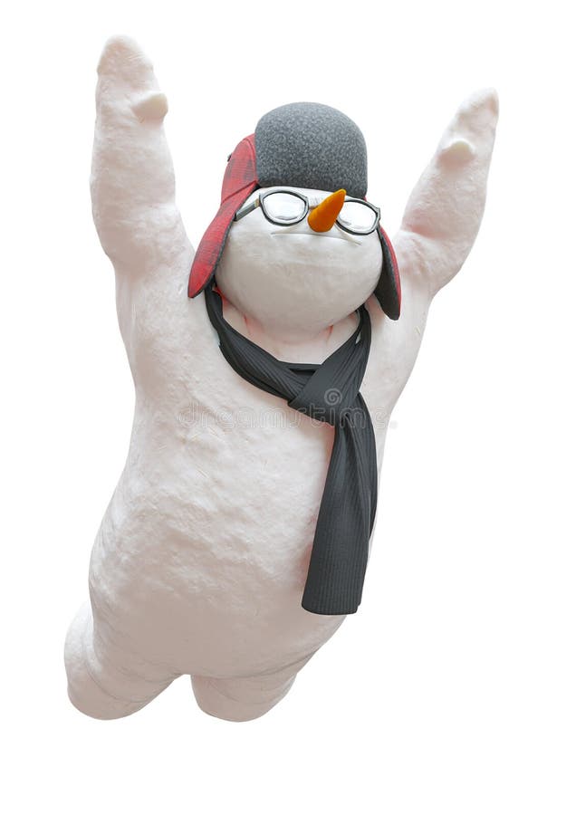 Snowman Flying Balloons Character Postcard Illustration Cartoon Stock ...