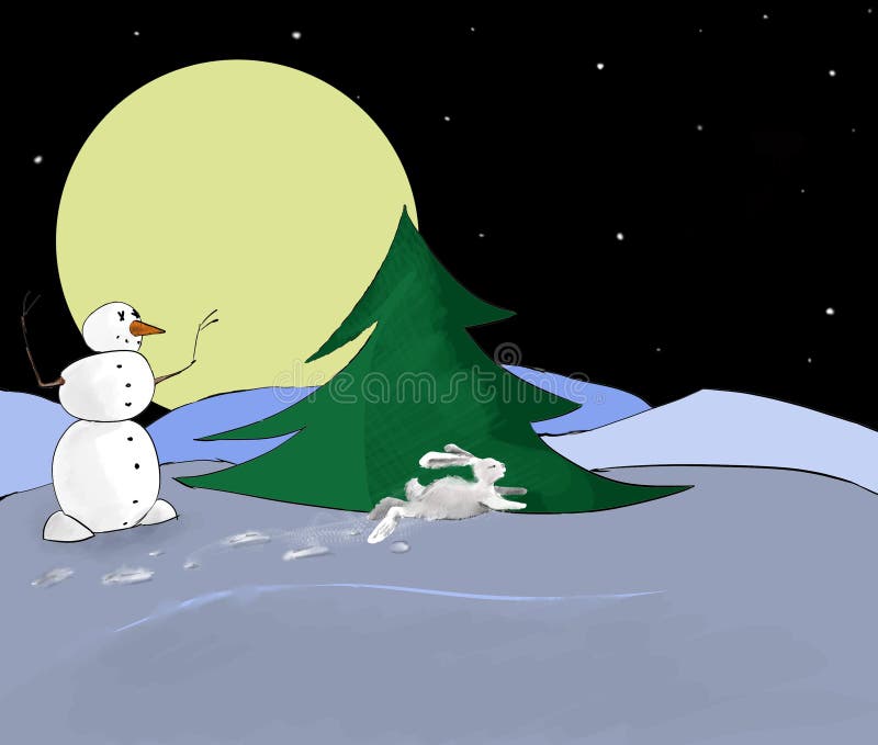Scared snowman cartoon stock illustration. Illustration of scare - 48155814
