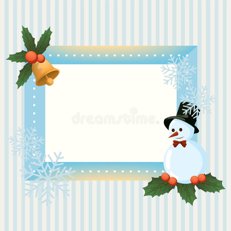 Snowman Frame. Vector Illustration Decorative Design Stock Vector ...