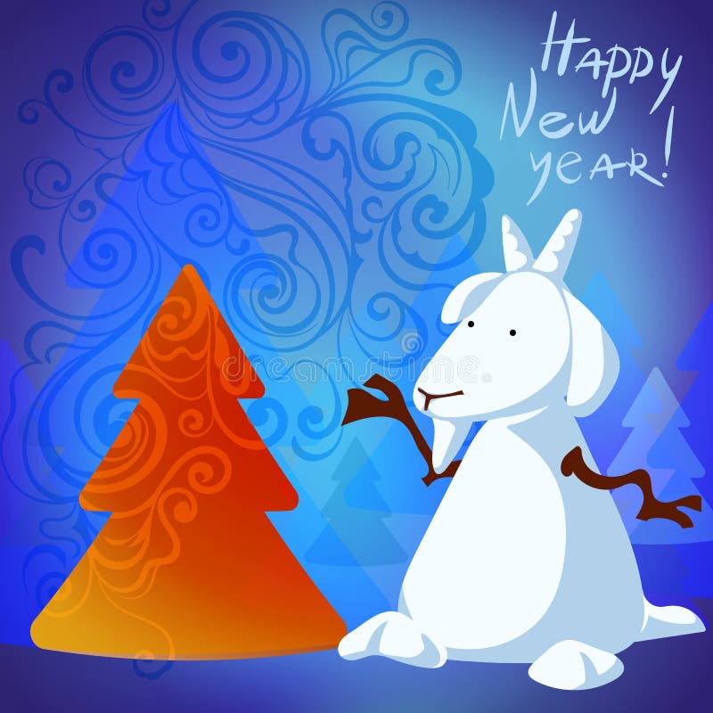 Snowman goat stock vector. Illustration of decoration - 46897740