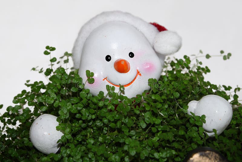 Snowman in Grass stock photo. Image of grass, seasonal - 47516248