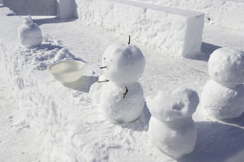 Snowman stock photo. Image of asia, hokkaido, winter - 55498752
