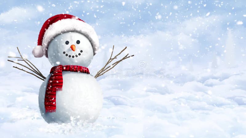 Snowman Hanging Out on a Snowy Winter Day Stock Footage - Video of ...