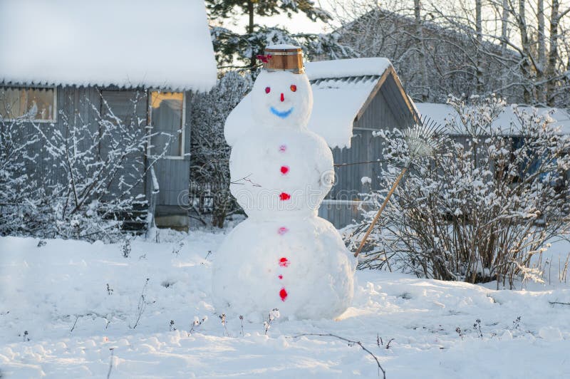 Snowman stock image. Image of frosty, background, season - 36201785