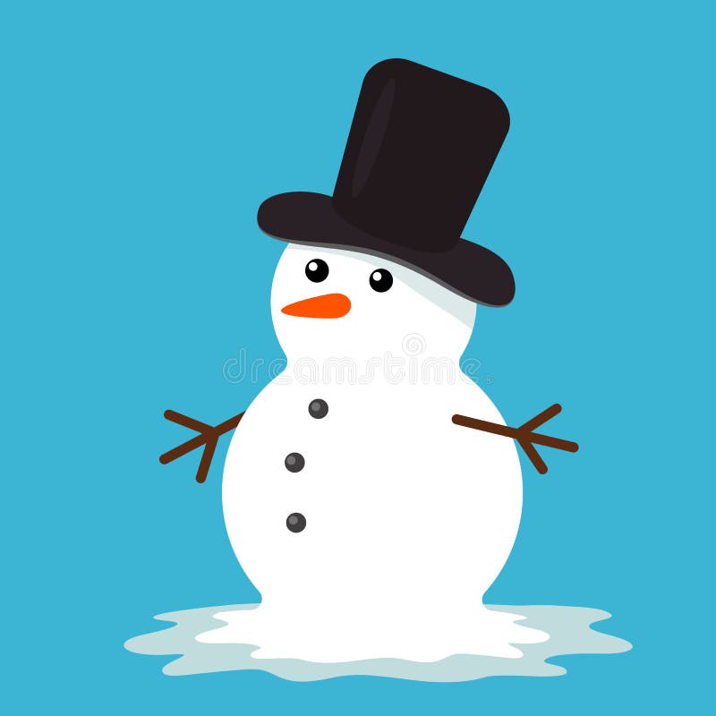 The Snowman Has Melted. Hello Spring. Spring Thaw Stock Illustration ...