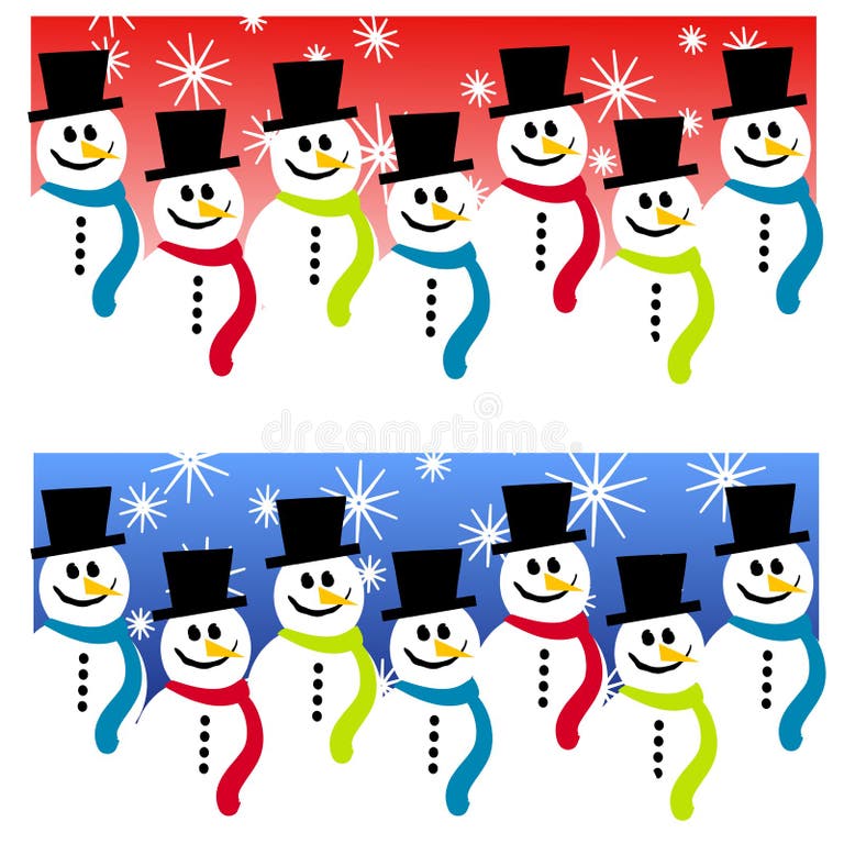 Snowman Header Backgrounds stock vector. Illustration of characters ...