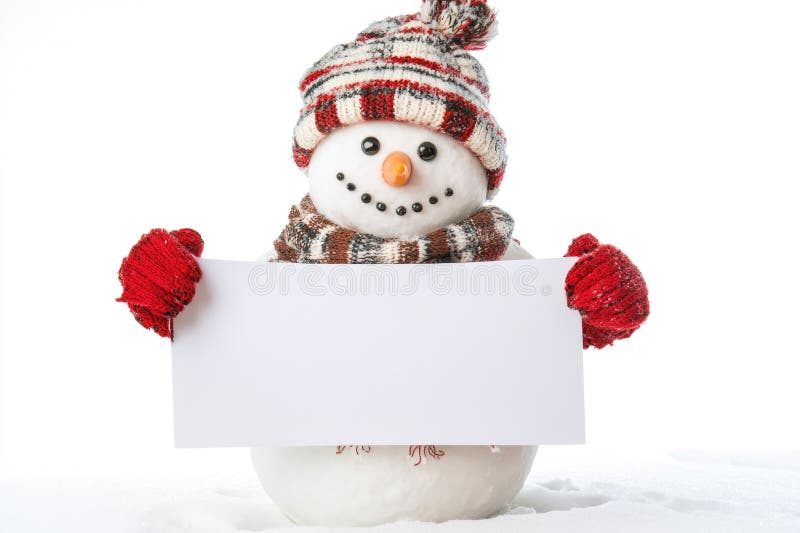 Snowman with Sign stock photo. Image of cool, snowman - 378250188