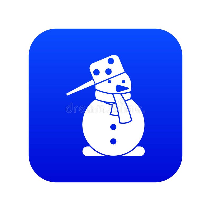 Snowman icon digital blue stock vector. Illustration of simple - 145372688