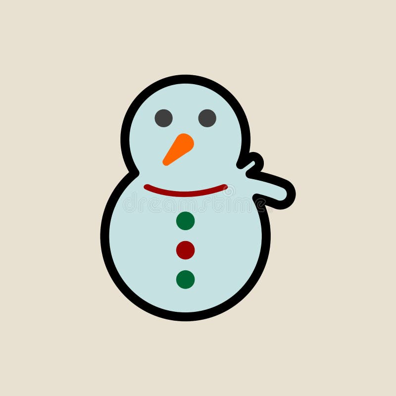 Snowman Icon Simple Flat Style Christmas Symbol Stock Vector ...
