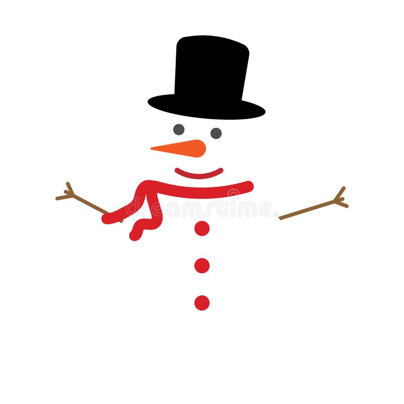 Snowman Icon Symbol Simple Design. Stock Vector - Illustration of ...