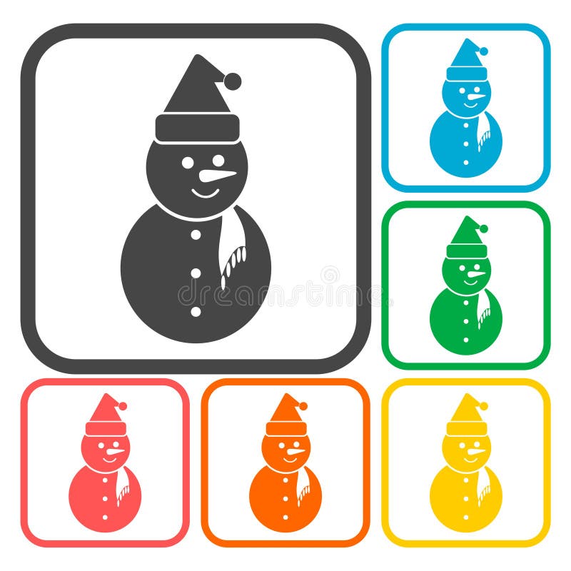 Snowman icons set stock vector. Illustration of icon - 84687720