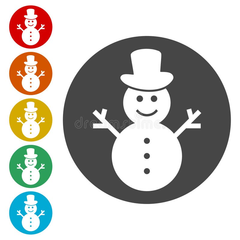 Snowman Icons Set Vector - Illustration Stock Illustration ...