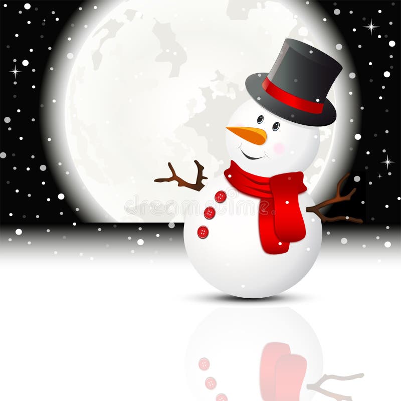 Cute Snowman Holding Candle, Looking through Window of a Home in Winter ...