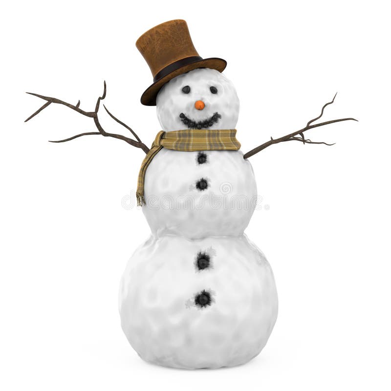 Snowman Isolated stock illustration. Illustration of symbol - 341153100