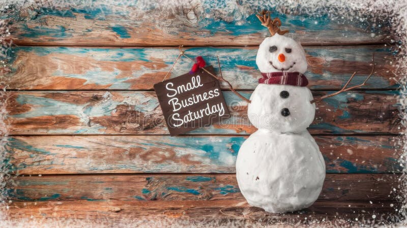 Snowman and a Light Dusting of Snow on Rustic Weathered Wood, Featuring ...