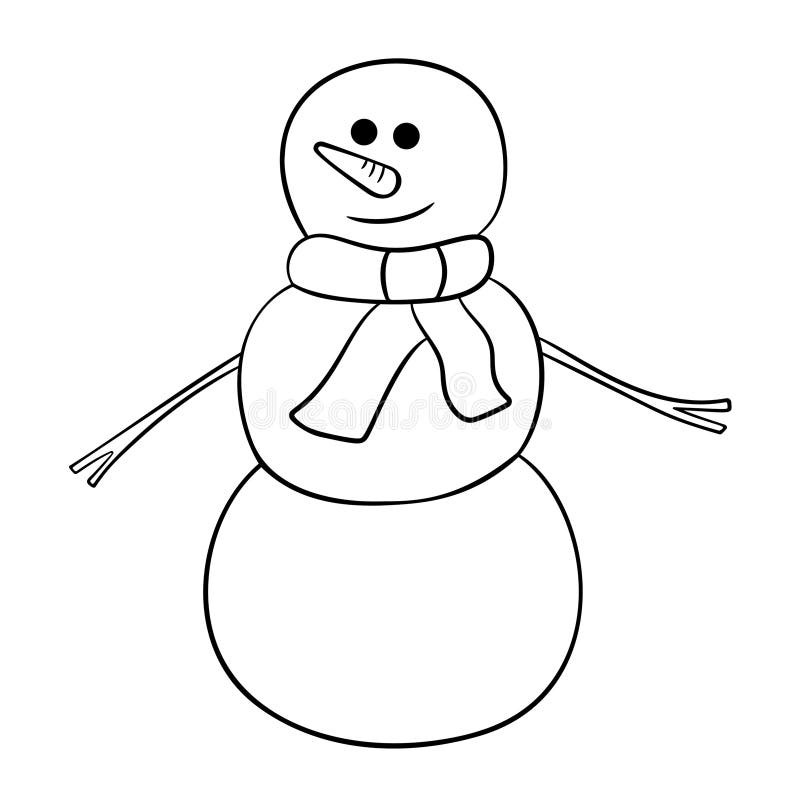 Snowman Minimalist Line Art Illustration Stock Vector - Illustration of ...