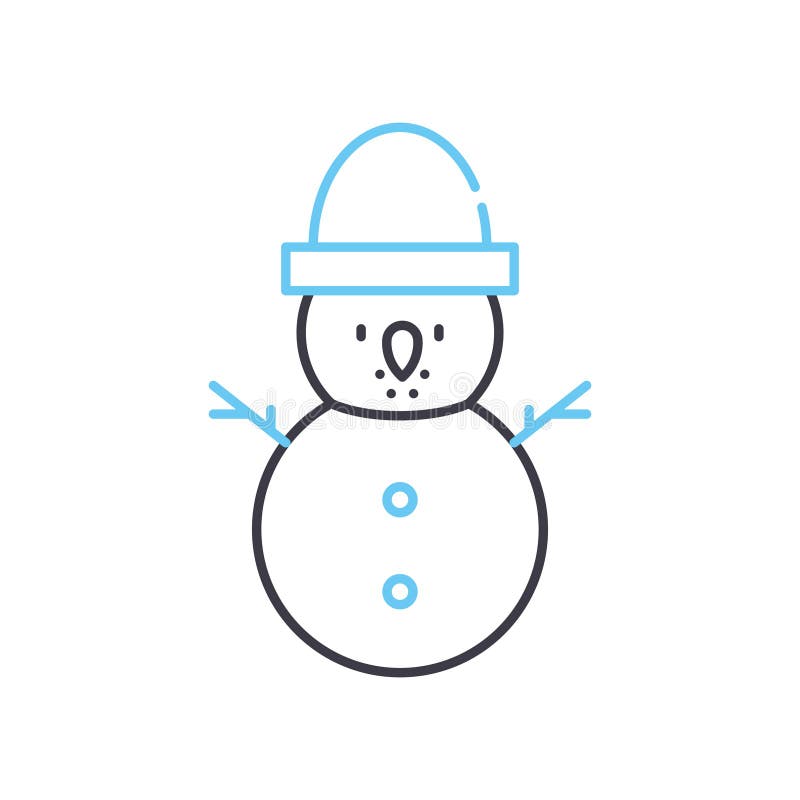 Snowman Line Icon, Outline Symbol, Vector Illustration, Concept Sign ...