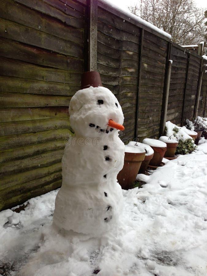 Snowman stock photo. Image of little, white, garden, freezing - 58894192