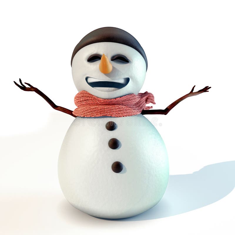 3D Snowman stock illustration. Illustration of christmas - 99781538