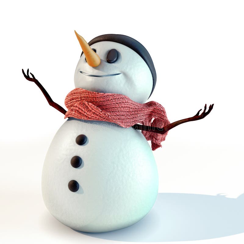 3D Snowman stock illustration. Illustration of christmas - 99782118