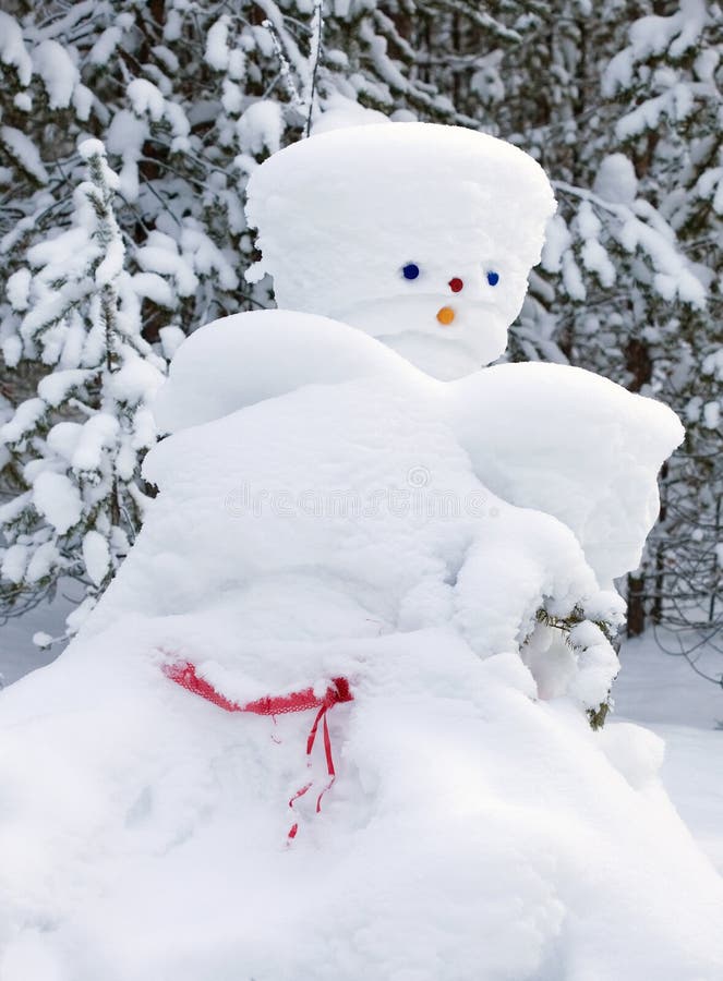 Snowman Made by Nature and Resourceful Man Stock Image - Image of game ...