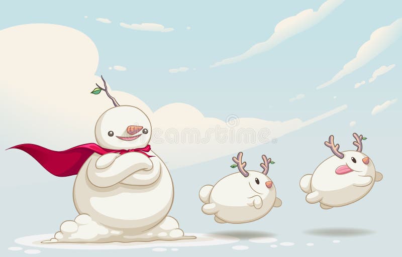 Snowman Monster Cute Character Design Stock Vector - Illustration of ...
