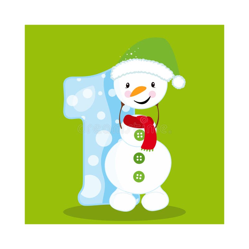 SnowMan Numbers 1 01 stock vector. Illustration of vector - 198991037