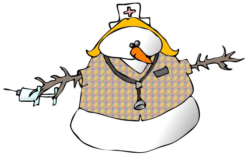 Snowman Nurse stock illustration. Illustration of blond - 3778336