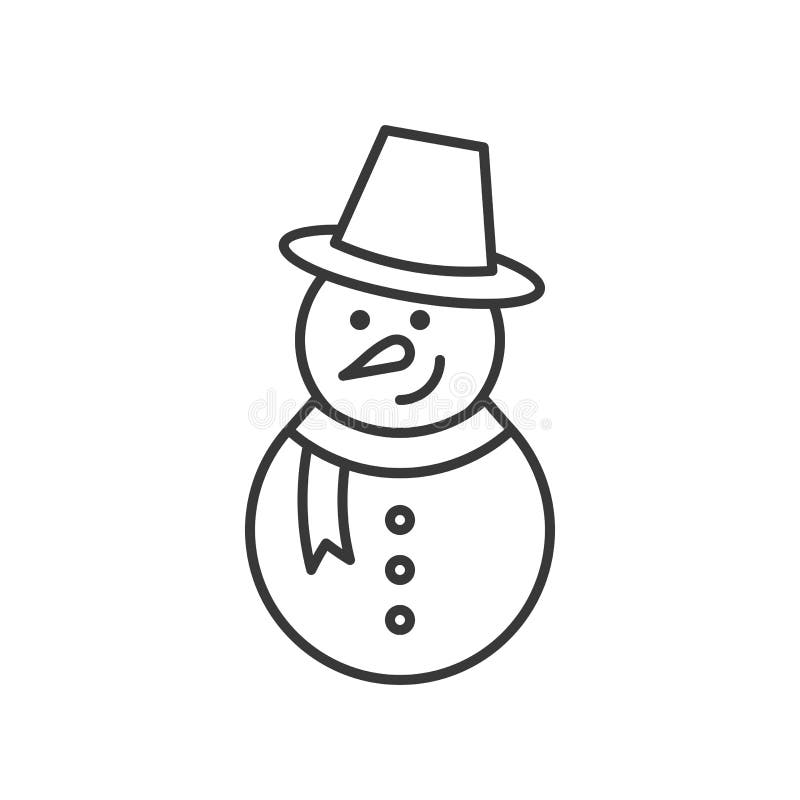 Snowman Outline Icon, Winter and Christmas Theme Stock Vector ...