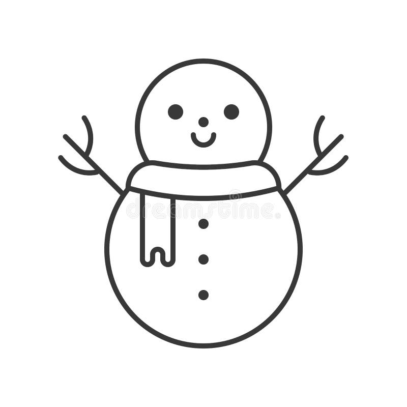 Snowman Outline Icon, Winter and Christmas Theme Stock Vector ...