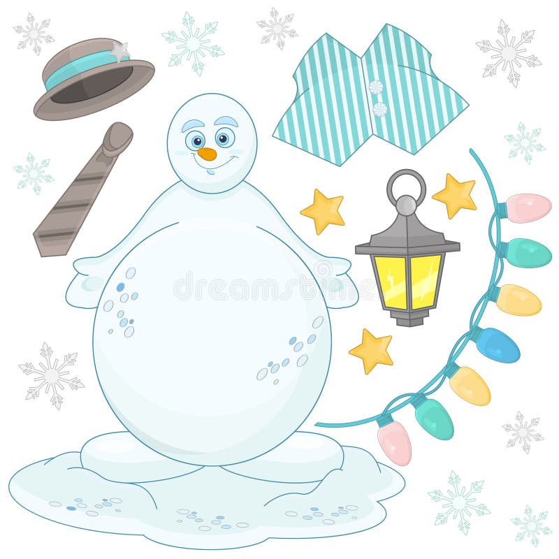 Snowman Paper Doll stock vector. Illustration of beauty - 64577723
