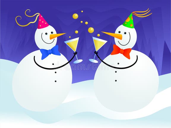 Snowman party stock vector. Illustration of festivities - 1329320