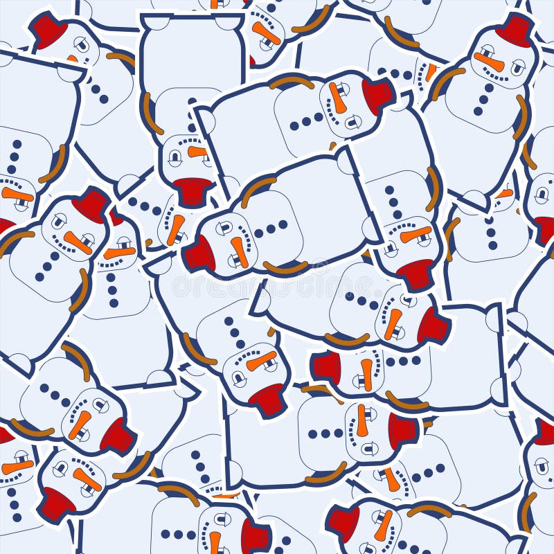 Snowman Pattern Seamless. Christmas Background. Xmas Texture Stock ...
