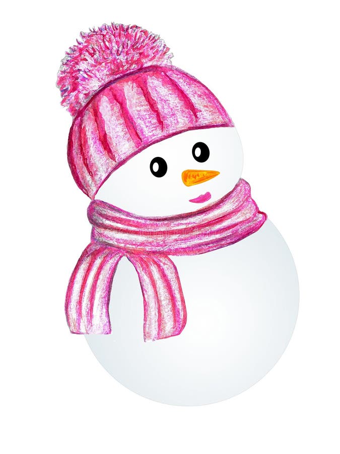 Pink Snowman With Pink Awareness Ribbons Stock Illustration ...