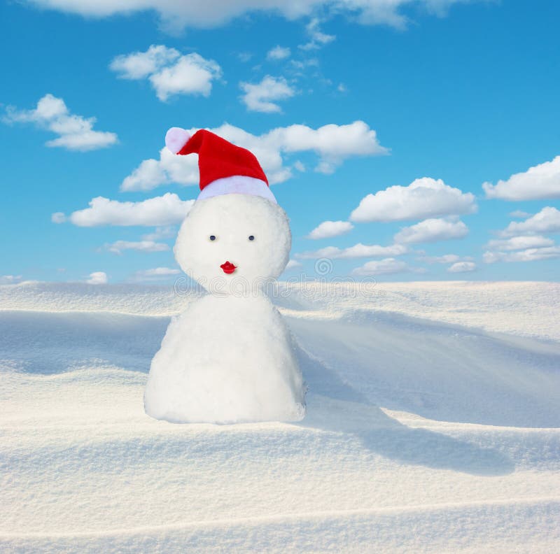 Snowman with red hat stock image. Image of head, present - 22298819