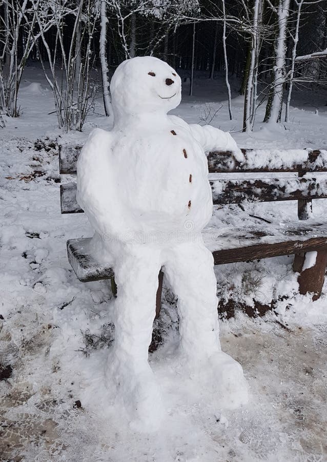 Snowman resting stock photo. Image of snow, hoar, person - 233991668