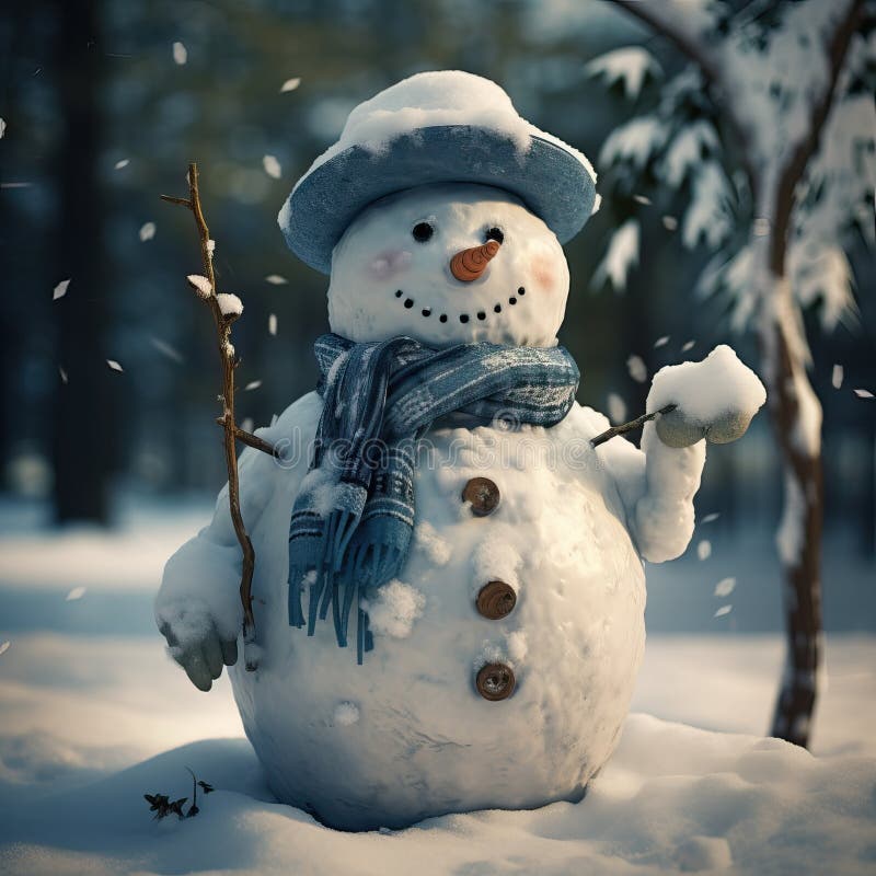 Snowman Retro Style High Quality Ai Generated Image Stock Illustration ...