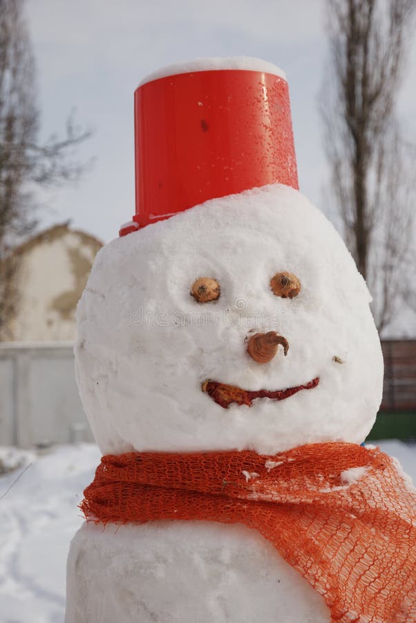Snowman s head stock photo. Image of seasonal, romania - 22558298