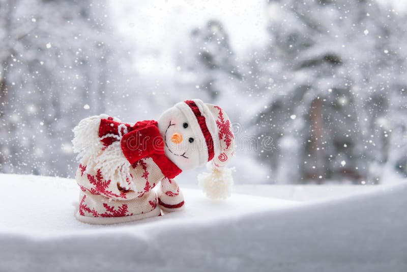 Snowman Santa Claus in the Snow in Winter Stock Photo - Image of santa ...