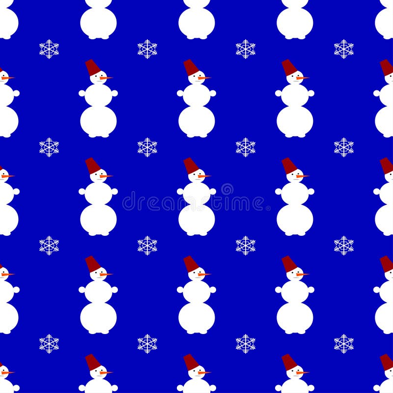 Snowman Seamless Pattern Background Stock Vector - Illustration of ...