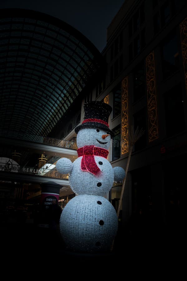 Snowman in a shopping mall editorial stock image. Image of festival ...