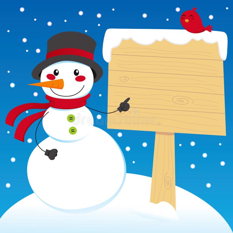 Cute Snowman Pointing Stock Illustrations – 183 Cute Snowman Pointing ...