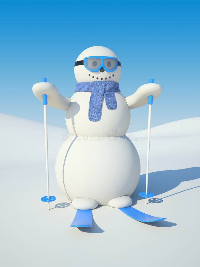 Snowman skier stock illustration. Illustration of seasonal - 27223798