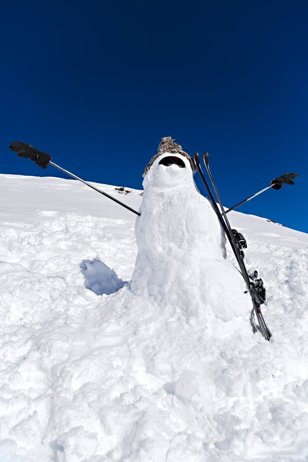 Snowman stock image. Image of active, snow, skiing, vacation - 63013407