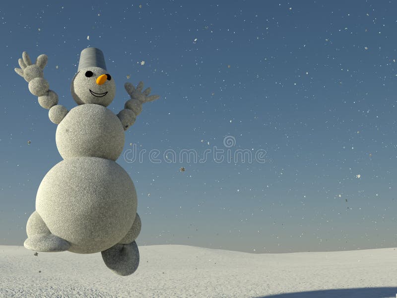 Snowman with snow stock illustration. Illustration of snowman - 18332095