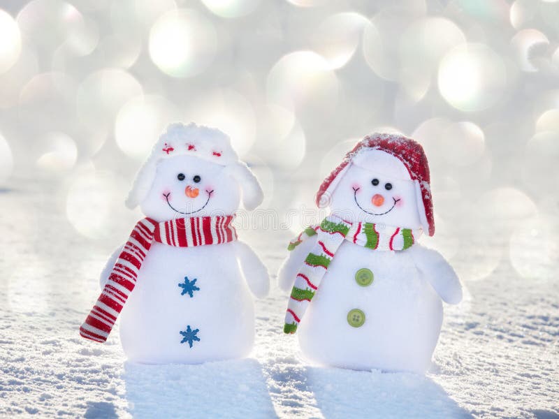 Snowman on snow stock photo. Image of pastel, couple - 79614476