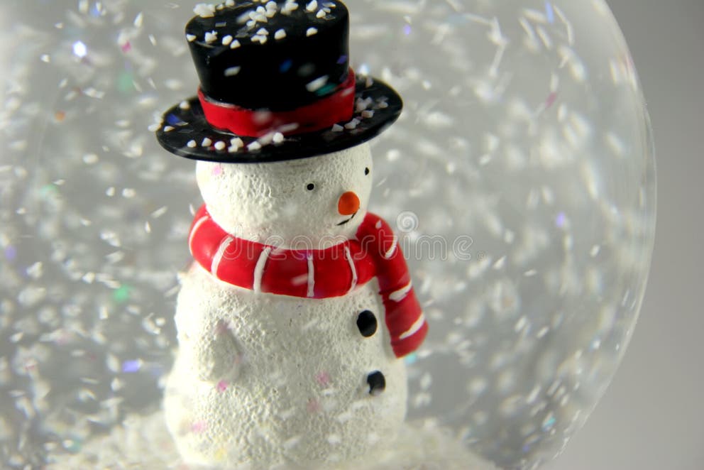 Snowman in Snowglobe stock image. Image of snowman, storm - 1374889