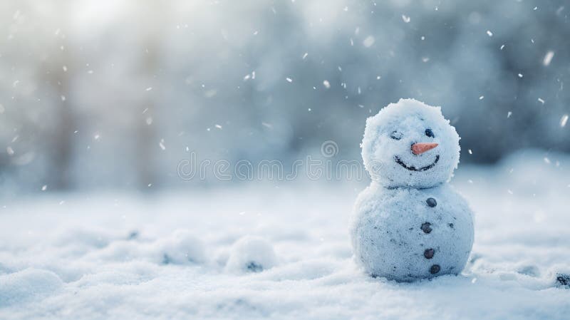 Snowman in Snowy Setting, Ideal for Winter and Christmas Themes Stock ...