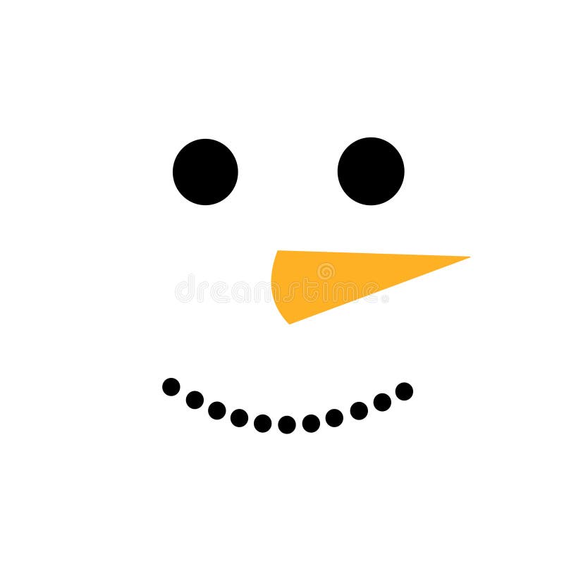 Smiling Snowman Face in Square Shape. Stock Vector - Illustration of ...